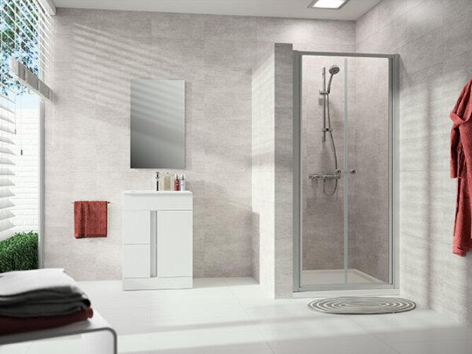 Hüppe Alpha 2 swing door, 900x1900mm, partially framed (90 cm, 190 cm ...