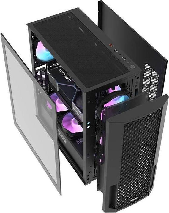 Darkflash Tech Computer case DF2100 4 ARGB fans (black) - Galaxus