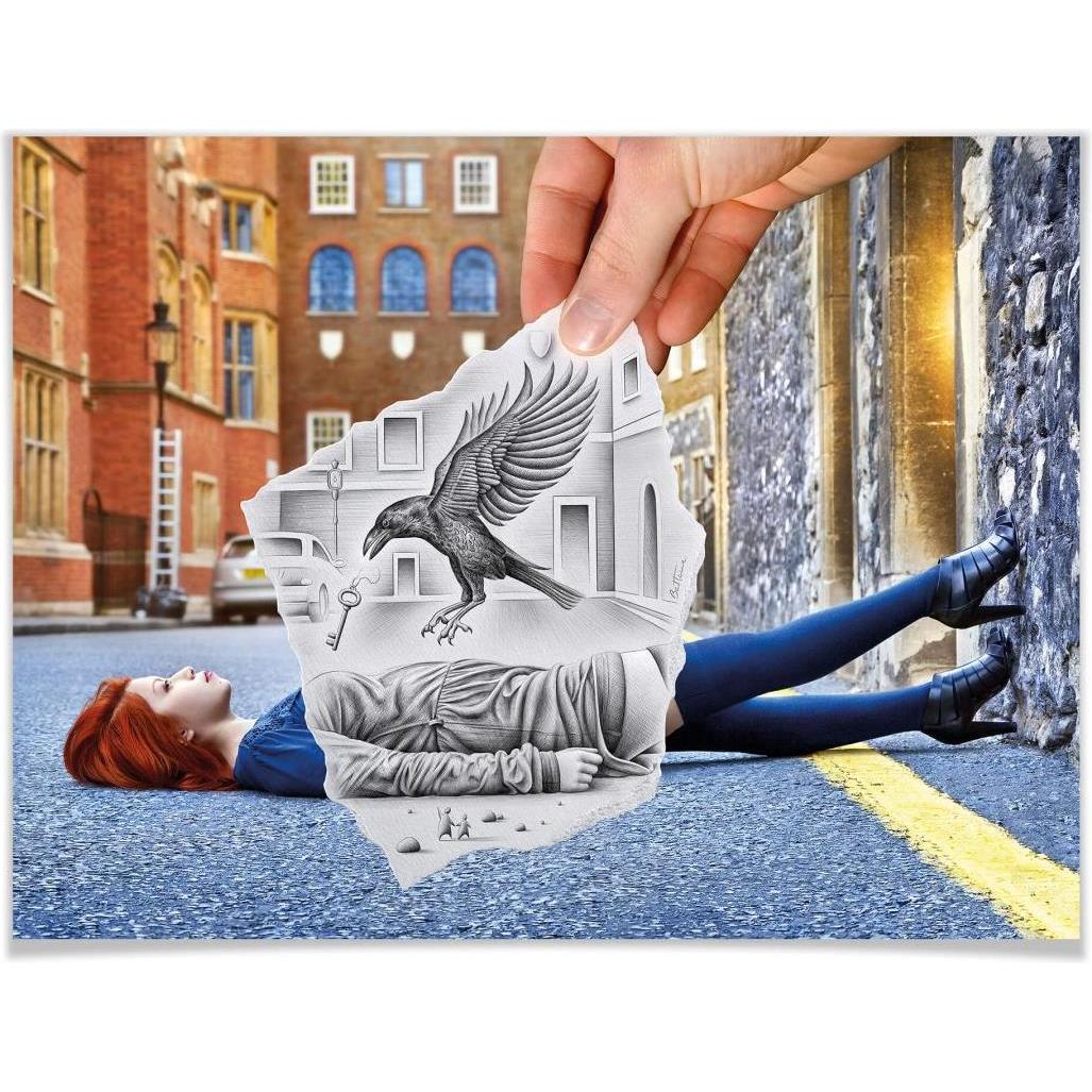 Trenddeko Heine - Stift vs. Kamera - Krähe - kaufen bei Galaxus