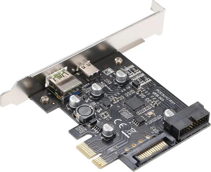 PowerGuard PCIe USB 3.1 Gen1 Erweiterungskarte mit USB-C und 19-Pin ...