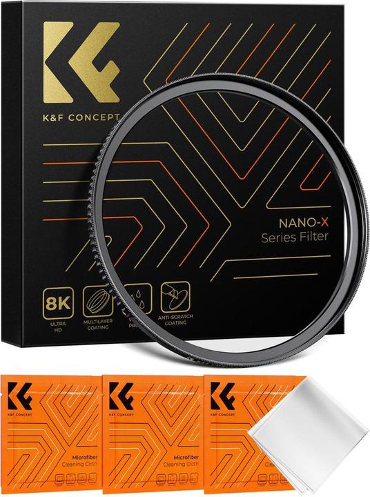 K&F Concept 49-58mm Step Up Brass Filter Adapter Ring, matte black ...