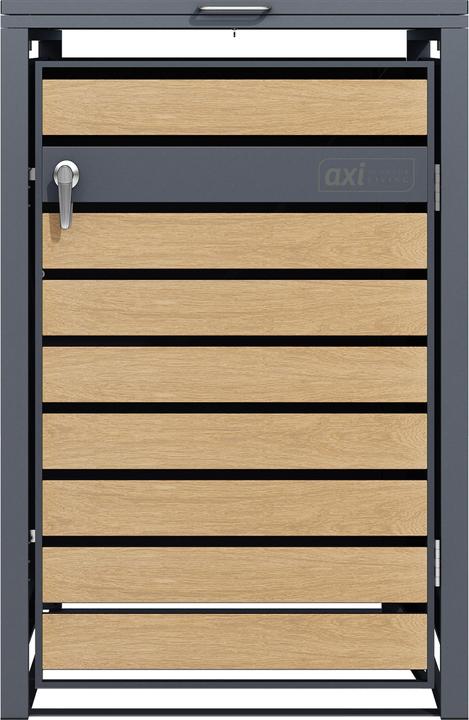 Axi Lucas Mülltonnenbox Metall Anthrazit/Holzoptik 1x 240L - Galaxus