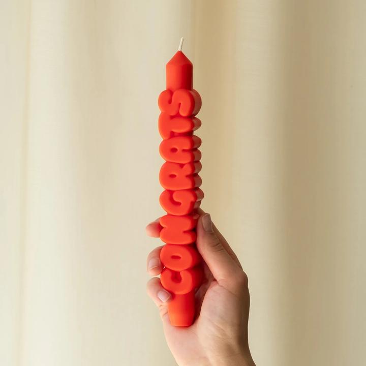 Diverse Kerze Taper candle CONGRATS Orange - kaufen bei Galaxus