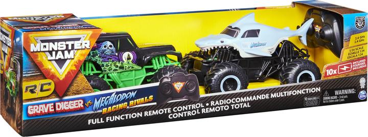 Spin Master Monster Jam, Official Grave Digger Vs. Megalodon Racing ...