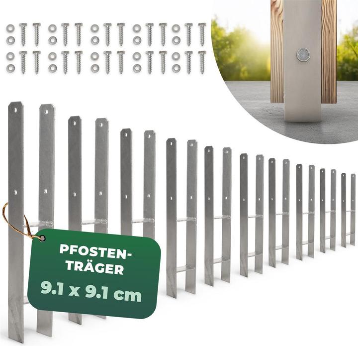 Novatool 10x Einschlagbodenhülsen-Set H-Form 91x91x600 mm, Bodenhülse ...