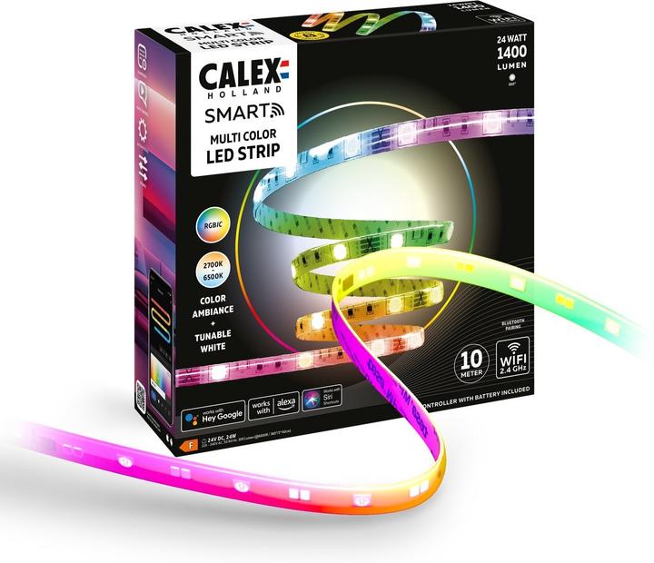 Calex Smart LED Strip - 10M, Slimme Lichtstrip, RGBIC+CCT, App ...