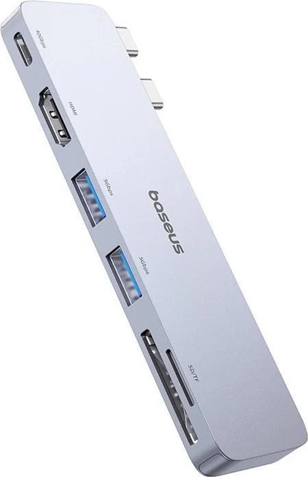 Baseus Hub 6in1 UltraJoy 2xUSB-C to USB-C+HDMI 4K@30Hz+2xUSB+SD/TF ...