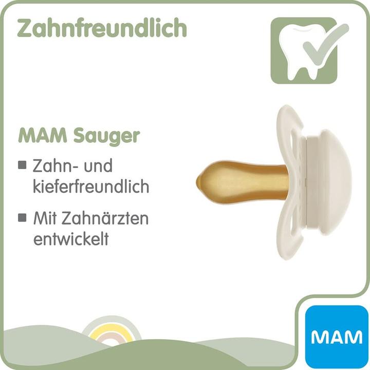 MAM Original Pure Kautschuk Schnuller 2 Stück, 0-6 Monate - Galaxus