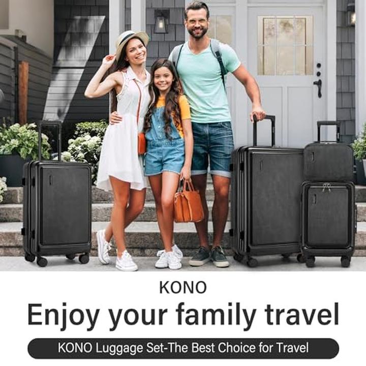 Kono Hard Shell Spinner Luggage Set with TSA Lock and 360° Wheels - Galaxus