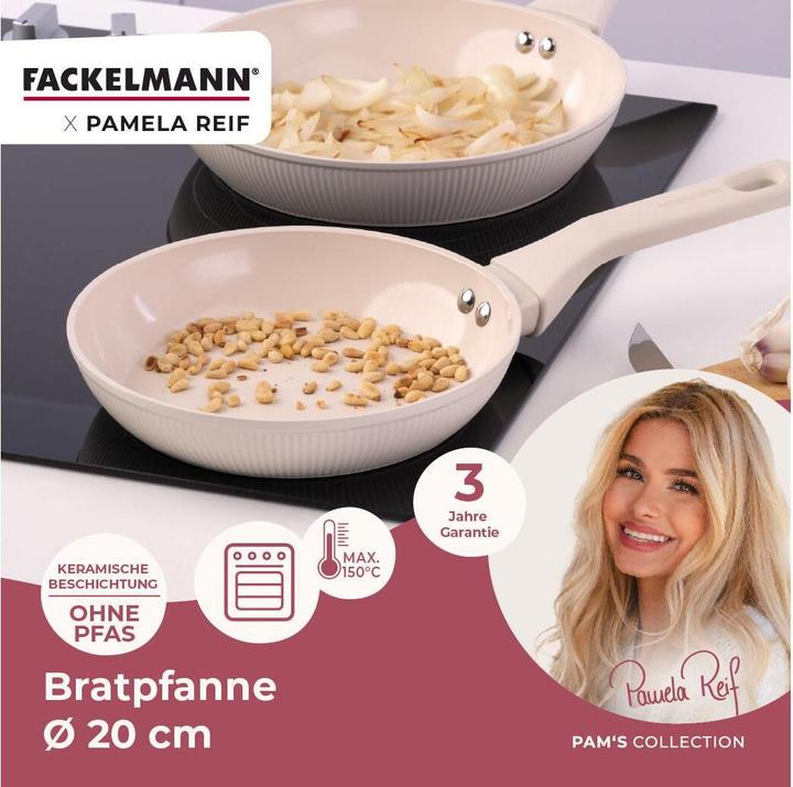 Fackelmann Bratpfanne Shell 20 cm, Beige, Material: Recycling