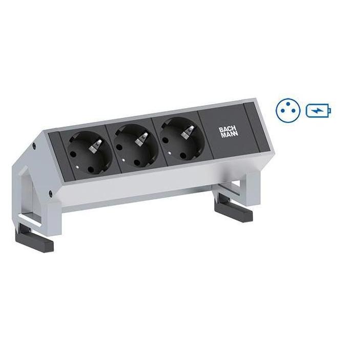 Bachmann Desk 2 - 1 AC outlets - Indoor - Type E - Stainless steel ...