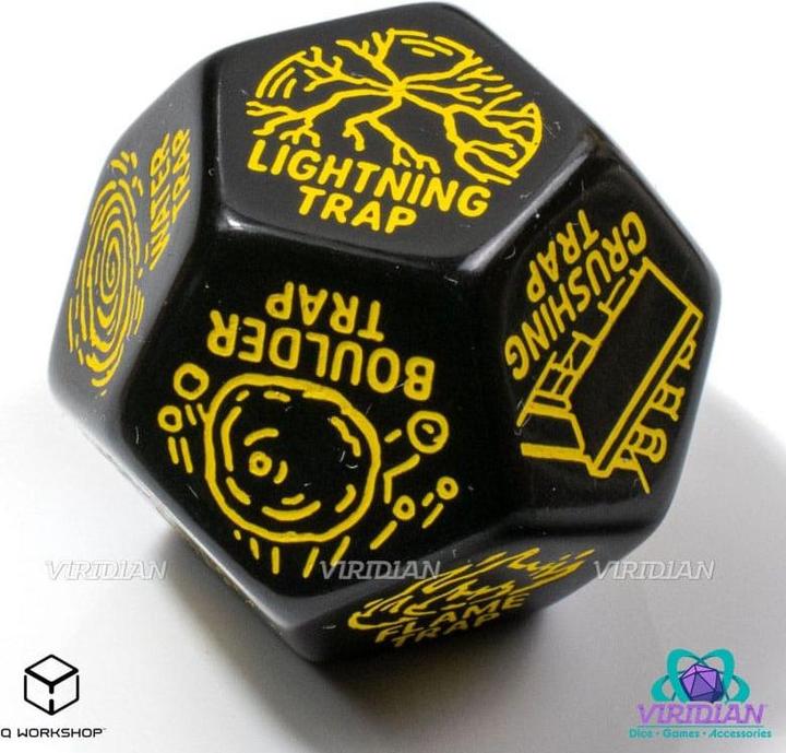 Q Workshop Viridian Würfel Jumbo Würfel Trap Generator Die D12 Schwarz ...