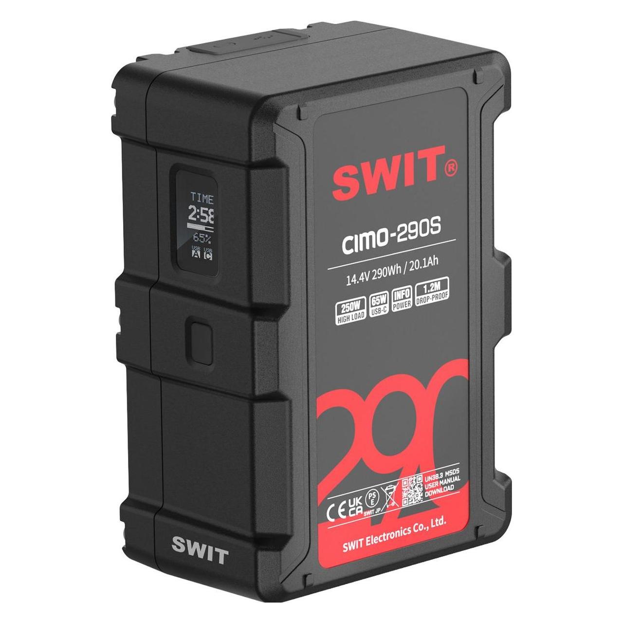 Swit CIMO-290S | 290Wh 250W High Load V-Mount Battery with USB-C, OLED ...