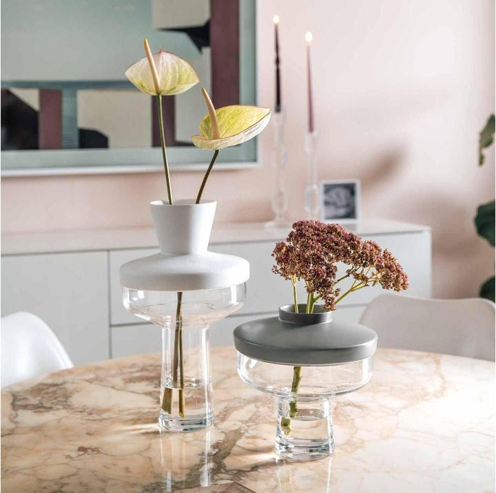 Leonardo Vase + Top Riva 22 cm, Transparent, Höhe - kaufen bei Galaxus