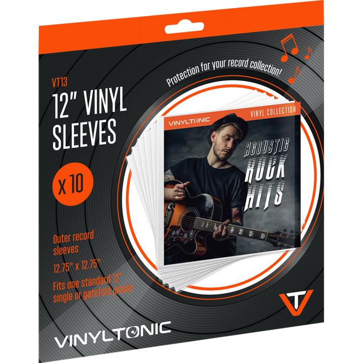 Vinyl Tonic Pack of 10 12" Vinyl Record Sleeves | Clear Plastic Cover ...