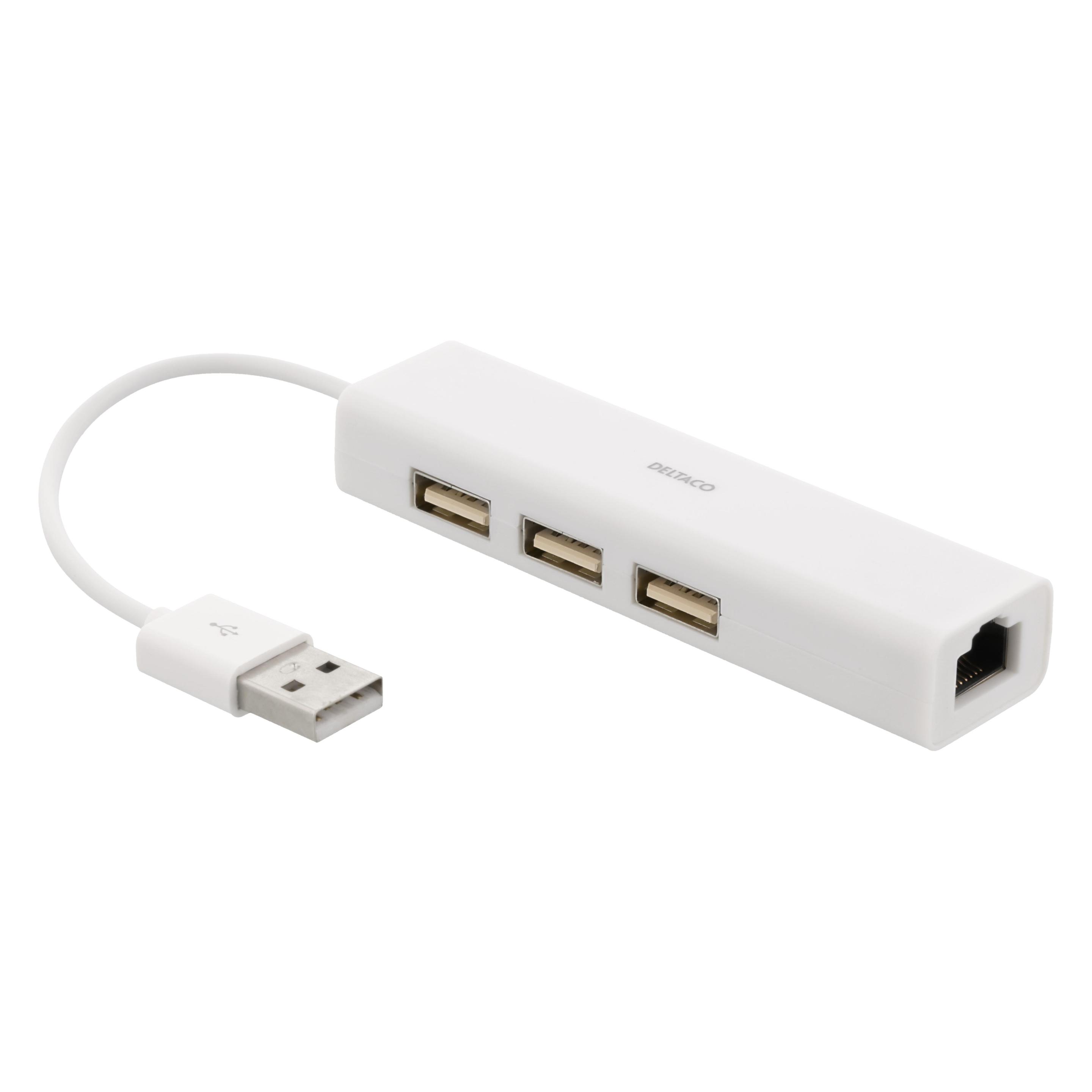 Deltaco USB2-LAN3 interface hub USB 2.0 White - buy at Digitec