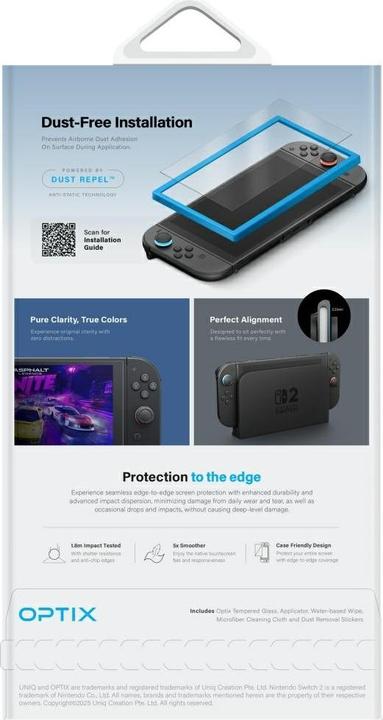 Uniq Optix Matte tempered glass for Nintendo Switch 2 matte - Digitec