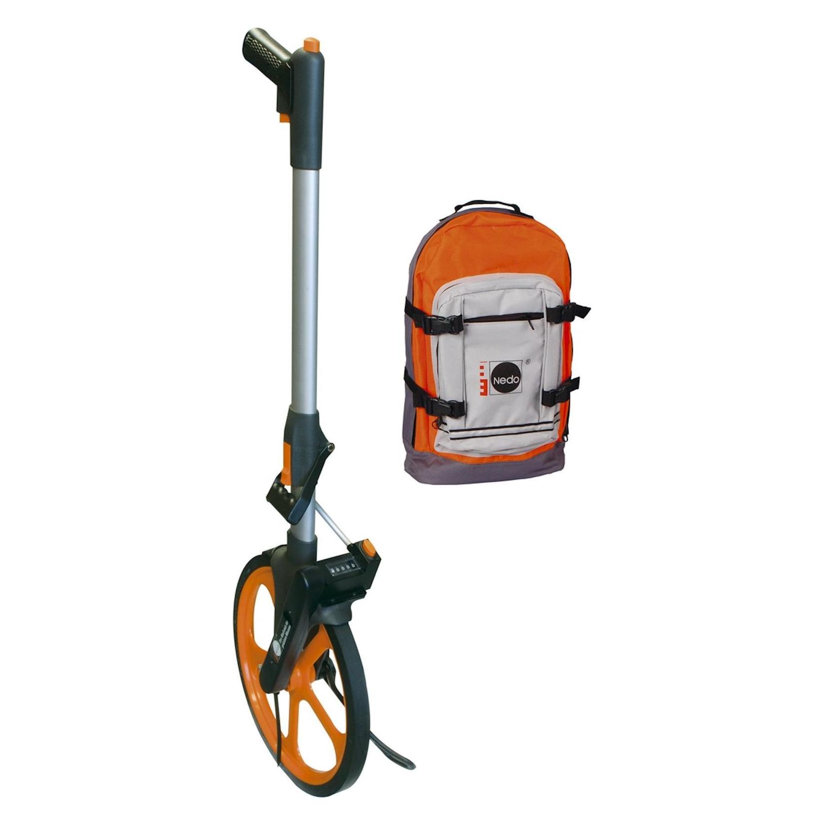 Nedo Professional lightweight measuring wheel set in trekking rucksack