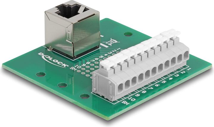 Delock RJ50 socket to terminal block with push-button for top-hat rail ...