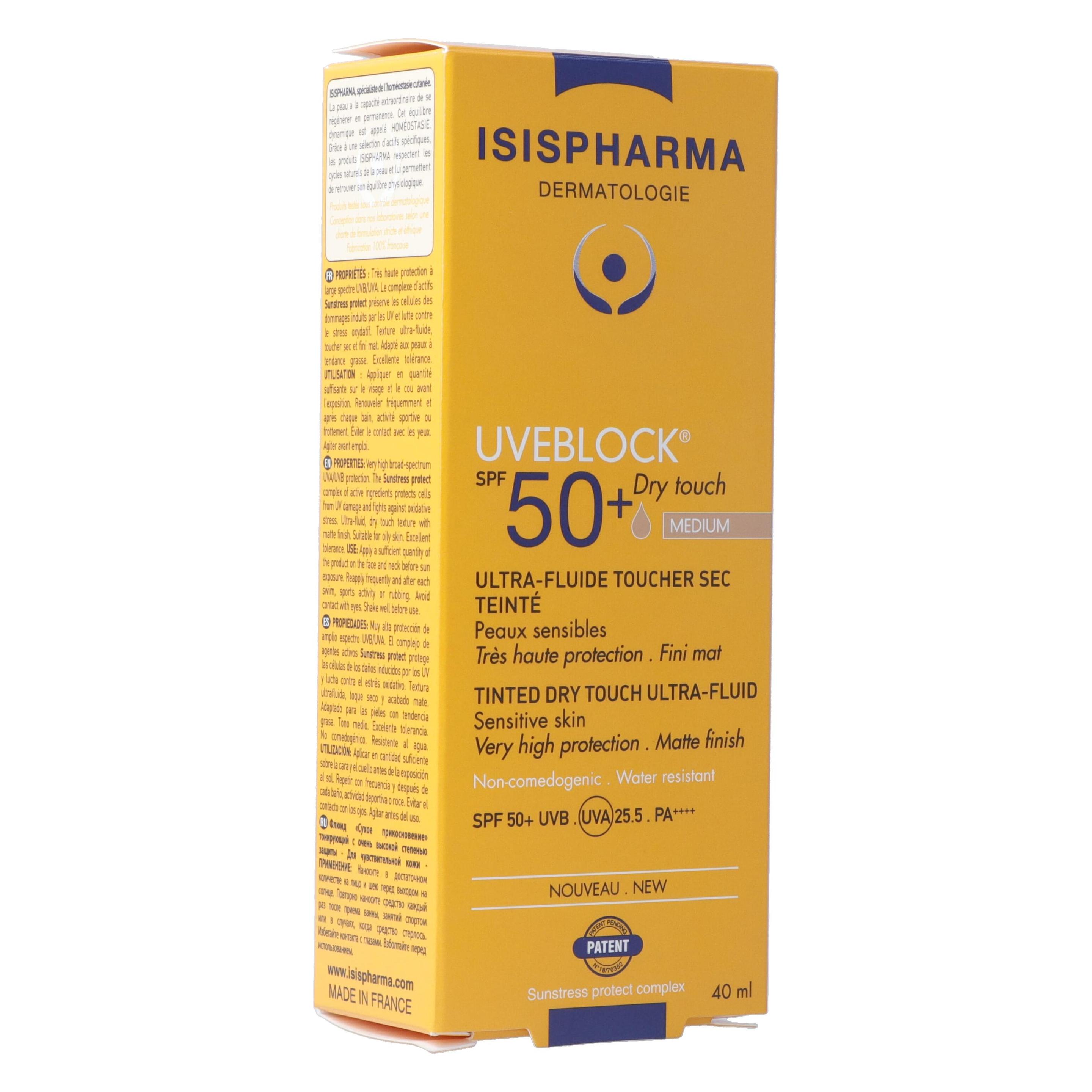 Isispharma Uveblock Dry Touch Spf 50+ Medium Tinted (SPF 50, 40 ml)