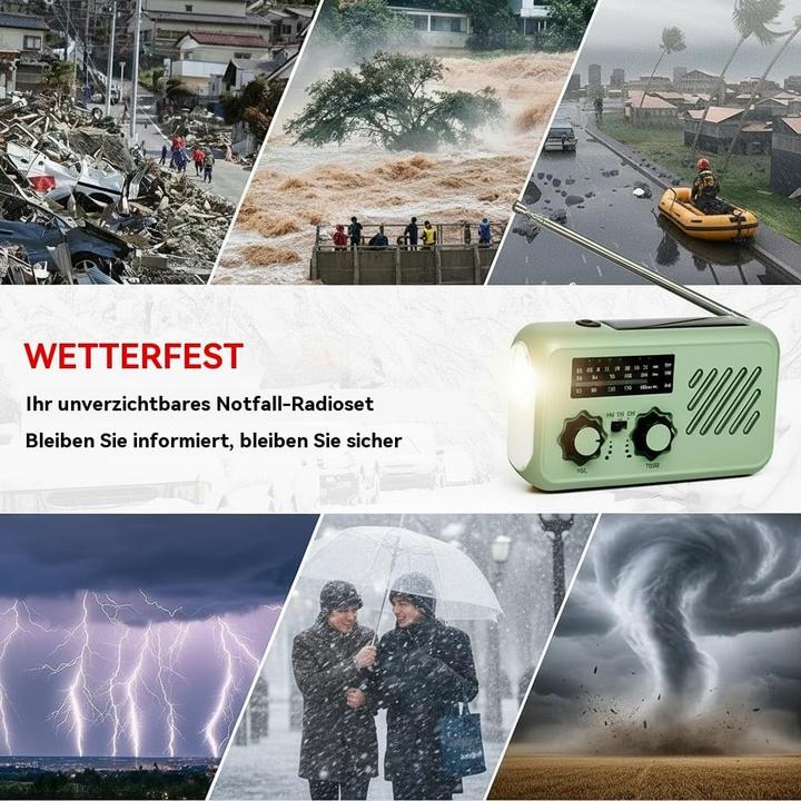 Fuhuihe Notfallradio mit Solar- und Kurbel-Ladefunktion - Digitec