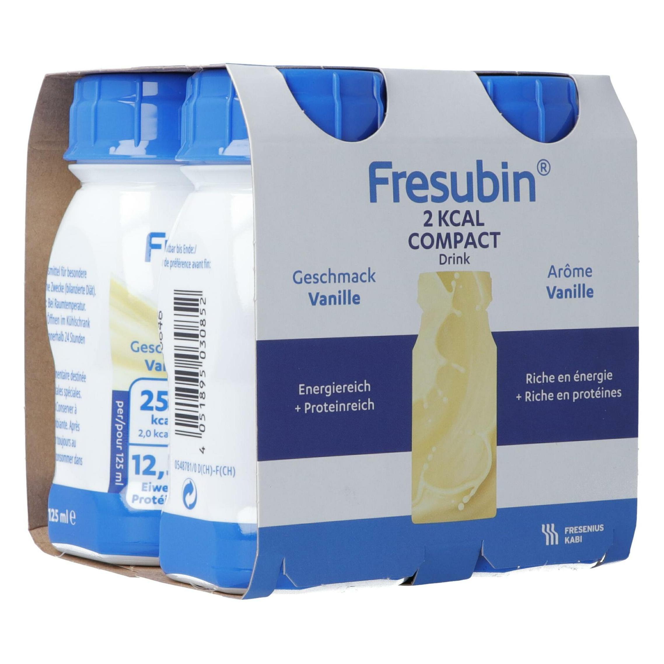 Fresubin 2 kcal Drink Compact Vanille, 4x 125 ml (4 pz., Liquido, 125 ...