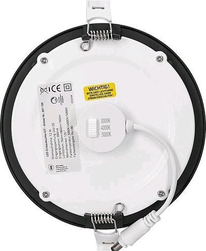 EGB LED EinbauPanel CCT 7,2Wrund Ø145mm, schw Lieferung ohne Netzgerät ...