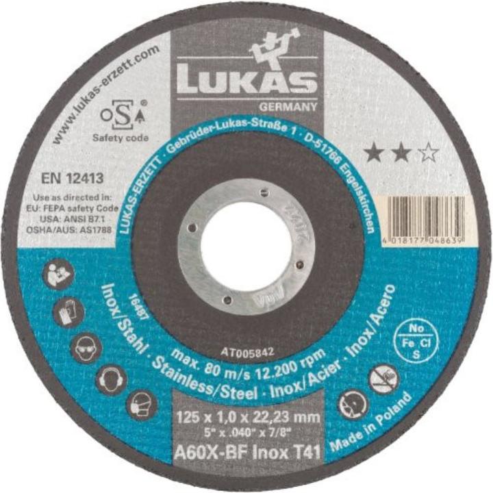 Lukas 10x cut-off wheels in can T41 for stainless steel 115x1mm ...