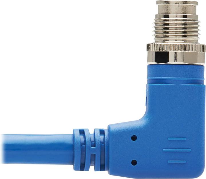 Eaton M12 X-Code Cat6a 10G F/UTP CMR-LP Shielded Ethernet Cable Right-Angle M/M IP68 PoE B (UTP ...