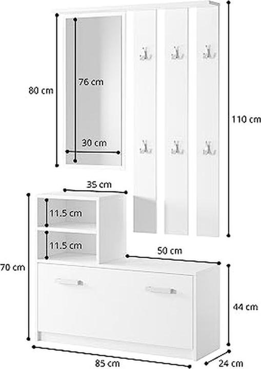Selsey Yesfir - Hal set met spiegel - Flessengroen - Galaxus