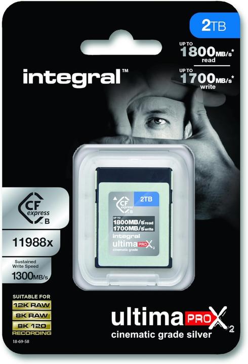 Integral 2TB UltimaPro X2 CFexpress Cinematic Silver Type B 2.0 Card ...