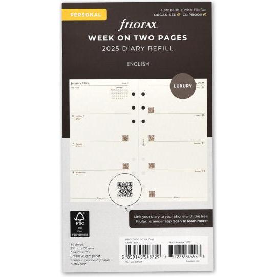 Filofax Einlage Personal Kalendarium 7 Tage auf 2 Seiten englisch - Digitec