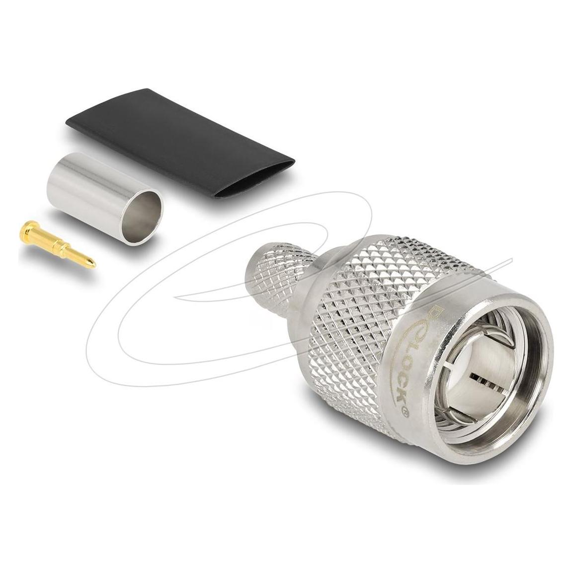 Delock TNC Stecker zum Crimpen RG-59mit passendem Schrumpfschlauch