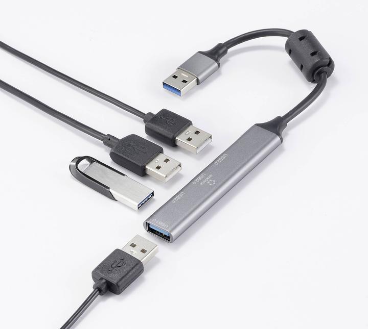 Renkforce RF-6250246 3+1 Port USB Combi Hub with Aluminium Housing ...
