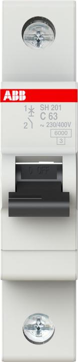 ABB SH201-C63 Miniature Circuit Breaker - 1P - C - 63 A - Galaxus