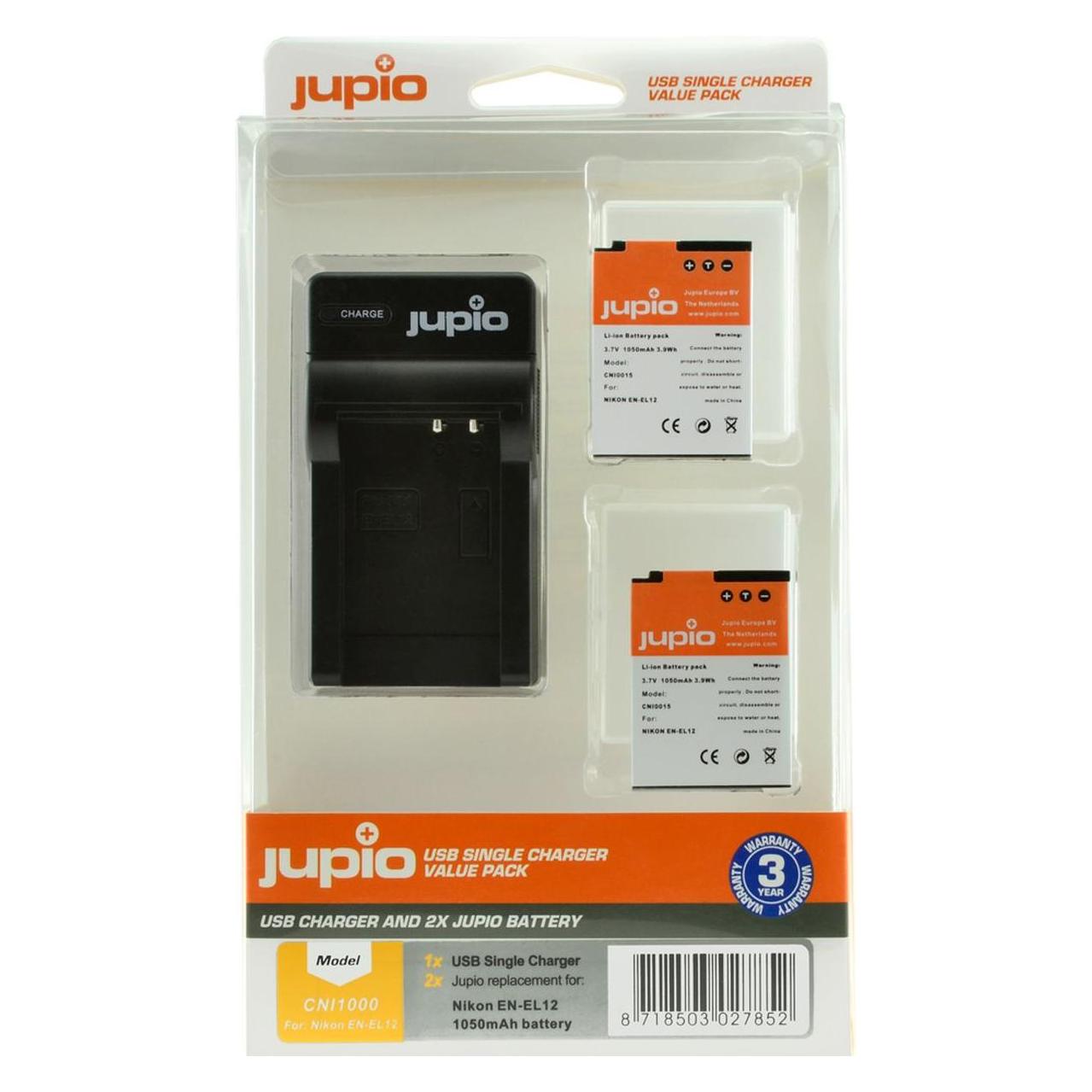 Jupio Kit: 2X Battery EN-EL12 + USB Single Charger (CNI1000) - Galaxus