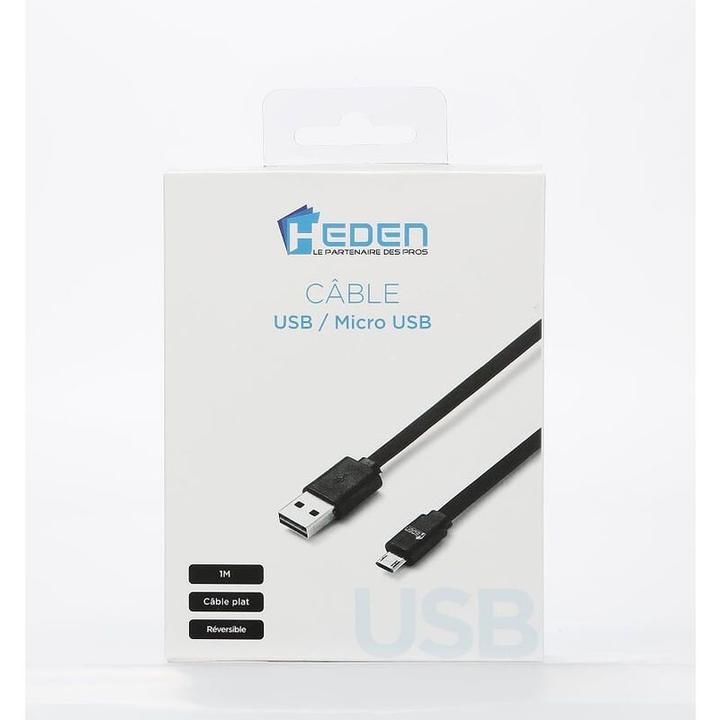 Helden C ble USB/micro USB plat 1m noir - reversible - Galaxus