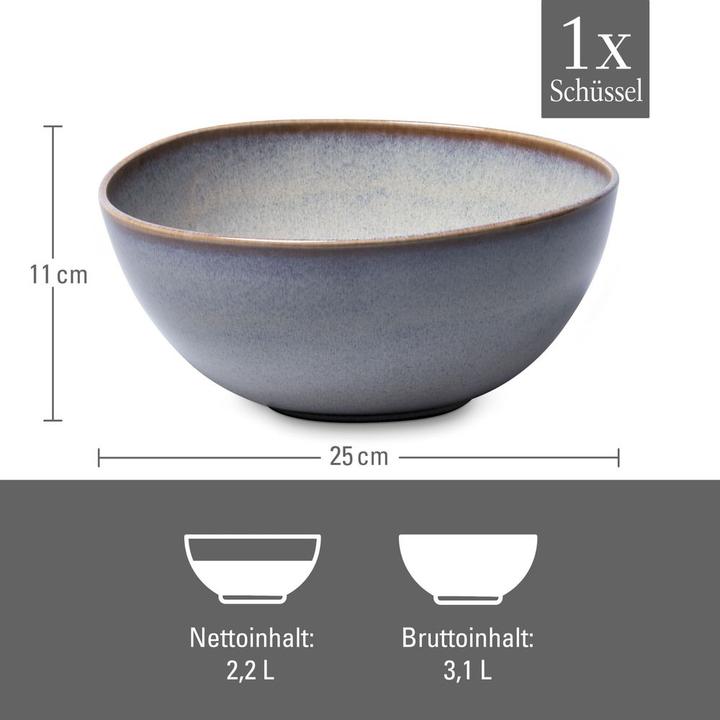 Villeroy & Boch Schüssel Lave 25.5 cm, 2 Stück, Beige (25.50 cm, 2.20 l ...