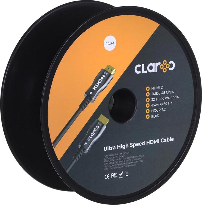Claro HDMI CABLE FIBER OPTIC AOC 2.1 8K 15M - Kabel - Digital/Display ...