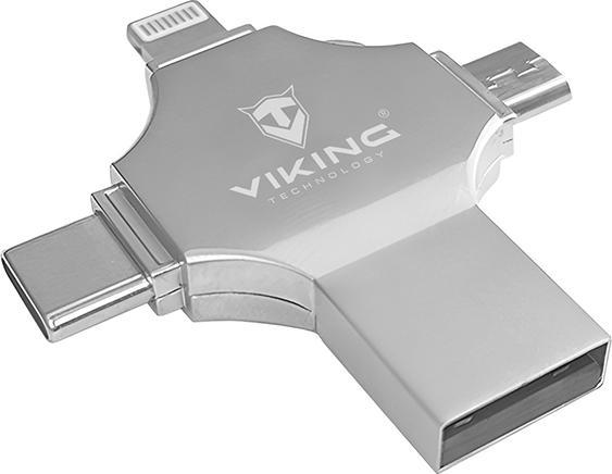 Viking USB Flash Disk, 1 S Koncovkou Apple Lightning, USB-C, Micro USB ...