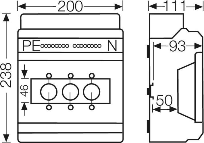 Hensel HEN KV 9363 KV fuse box IP65 3x63A Diazed DIII E40 - Galaxus