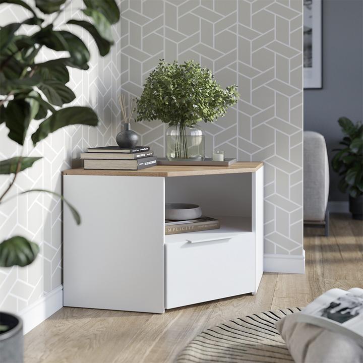 Vichy Lowboard Wido, Weiss/Sonoma, 68 x 50 cm - kaufen bei Galaxus