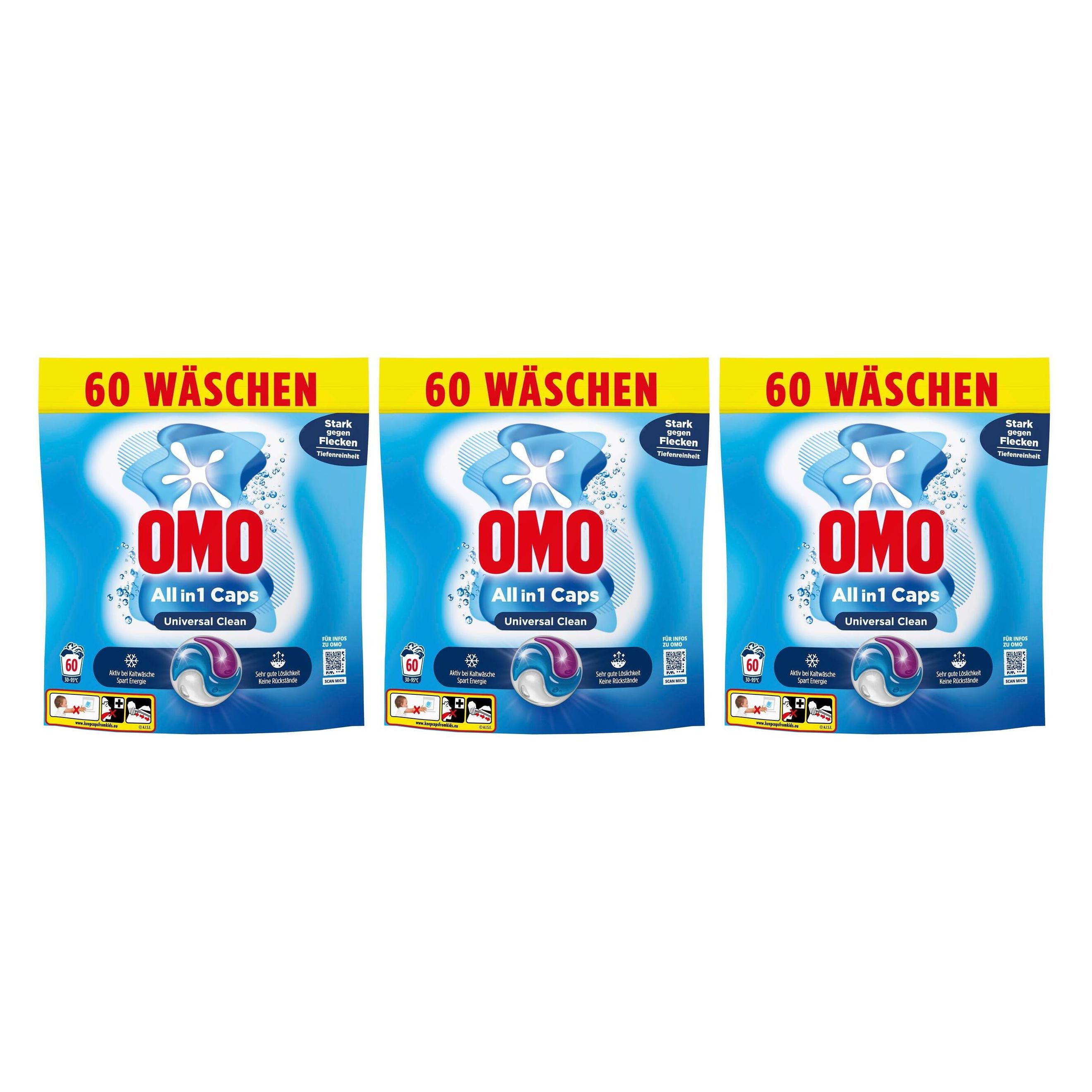 OMO Waschmittel Kapseln Universal Clean 3x 60 Stück - Galaxus