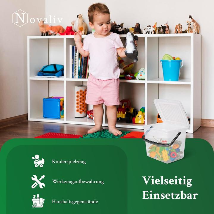 Novaliv 10x Waschmittelbox mit Deckel 4 Liter Transparent und ...