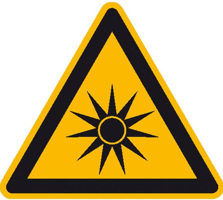 Wolk Warnschild Optische Strahlung Folie selbstklebend 200 mm ISO 7010 ...