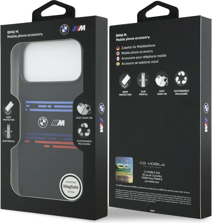 BMW M Silicon Horizontal Line MagSafe Case for iPhone 17 Pro Max Black ...
