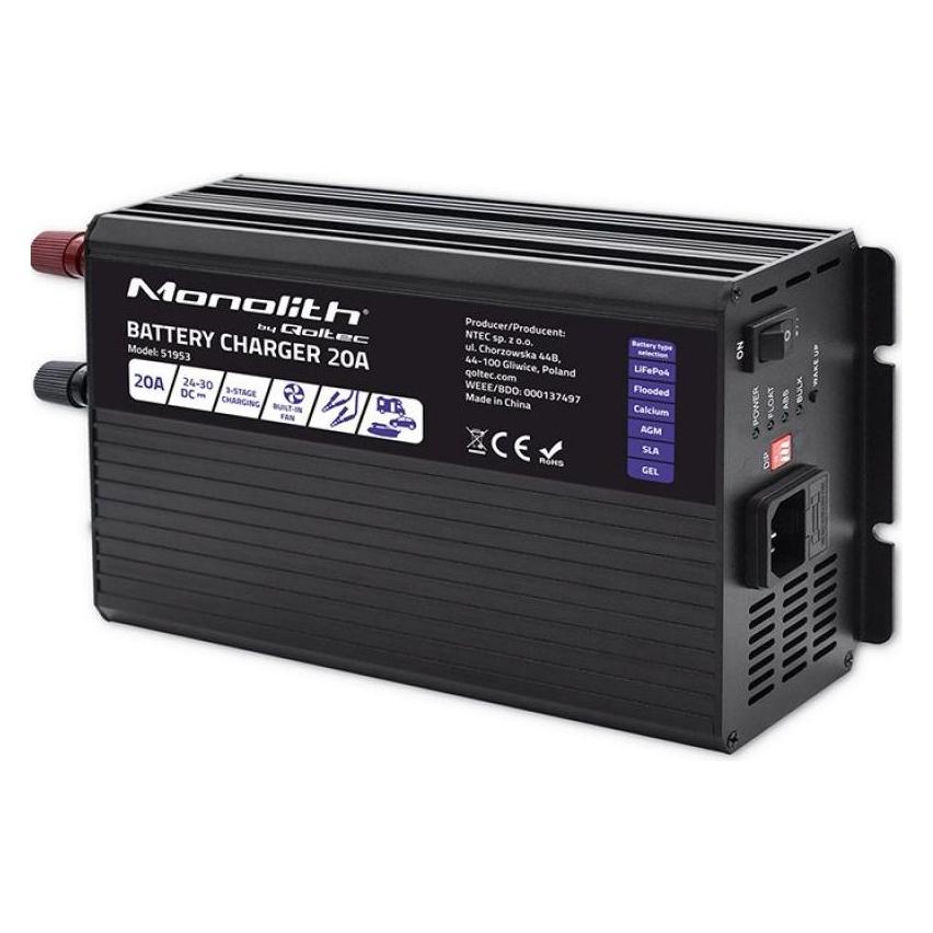 Qoltec Smart Monolith Batterieladegerät für LiFePO4 AGM GEL SLA ...