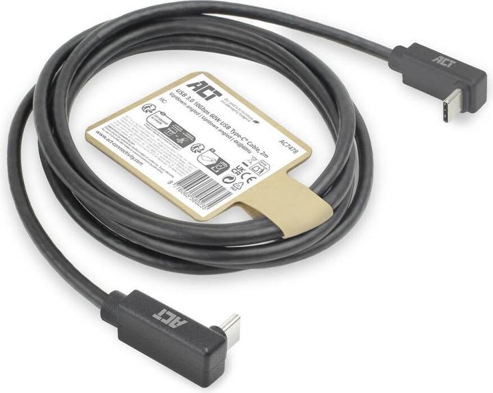 ACT USB 3.0 10Gbps 60W USB Type-C« (up/down angled) to USB Type-C« (up ...