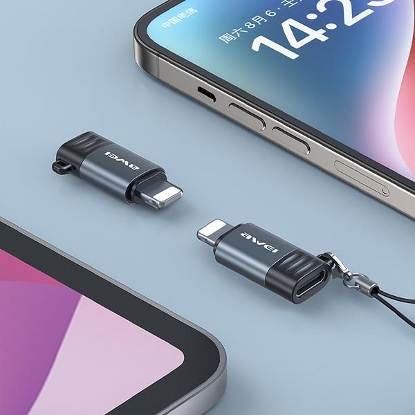 Awei Adapter A11 USB-C/Lightning szary /grey - kaufen bei Galaxus