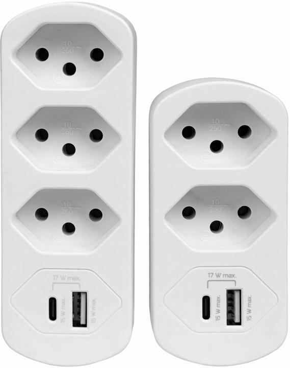 Furber.power Mehrfachstecker Flexo 3 x T13, USB-A, USB-C, drehbar - Digitec